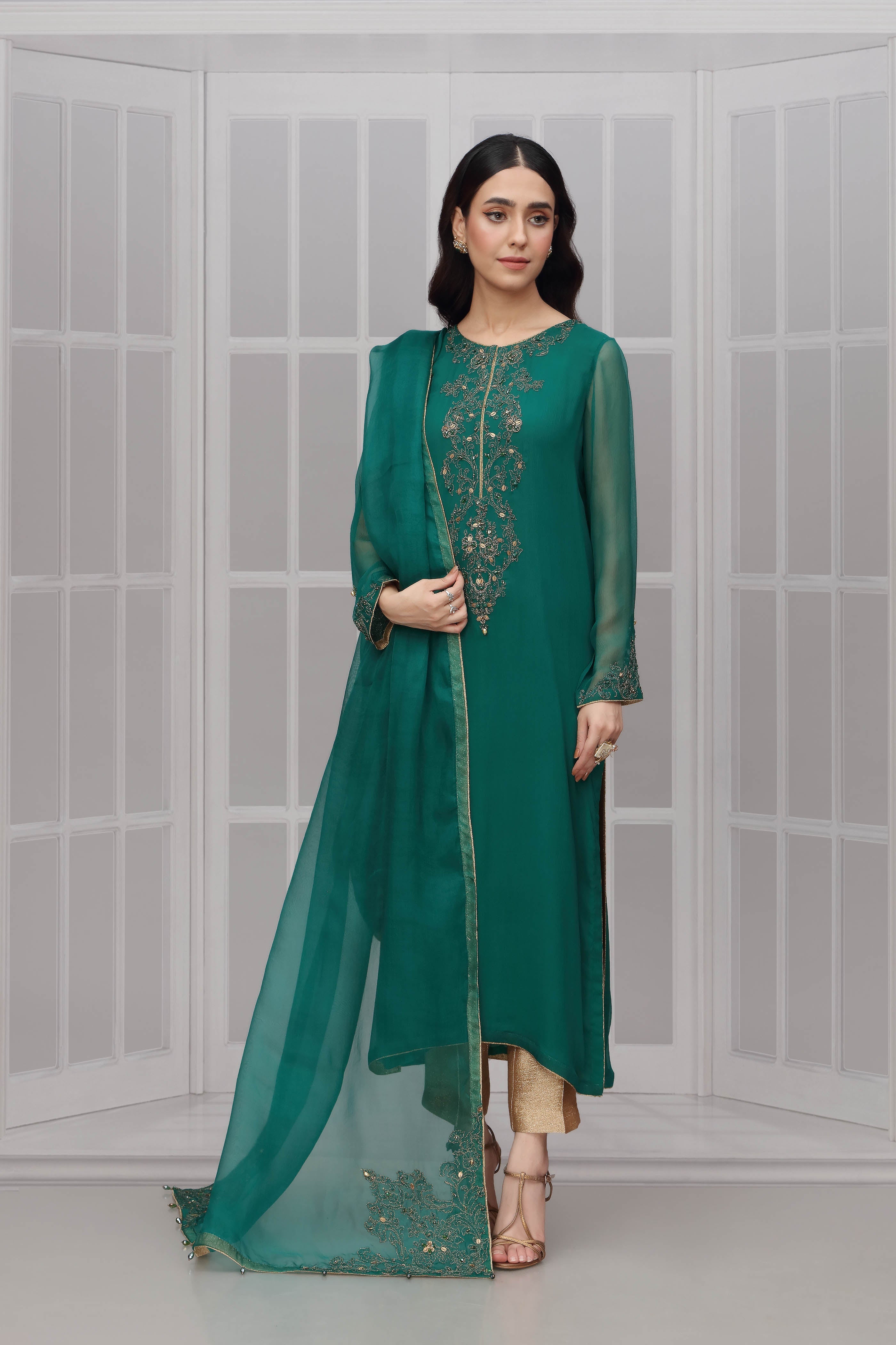 EMERALD HUE (AA4964) - Discover Quality & Style: Crinkle Chiffon